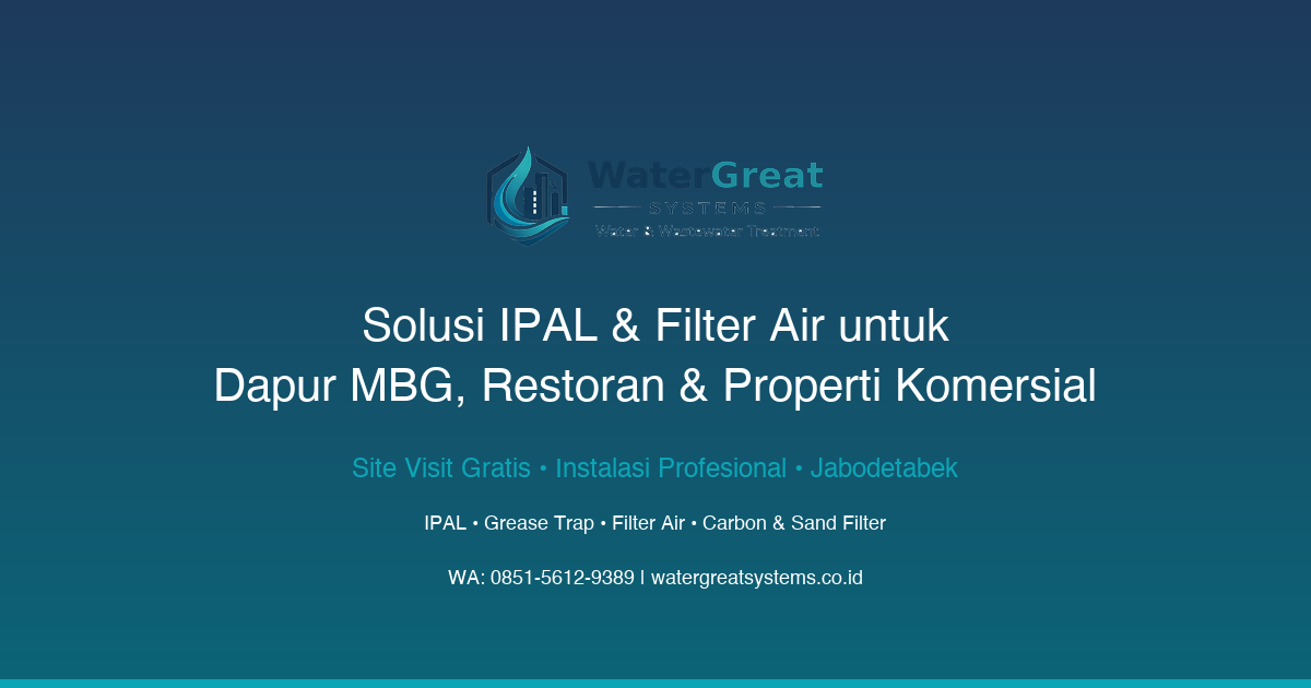 Jasa IPAL Dapur & Filter Air Jabodetabek | WaterGreat Systems